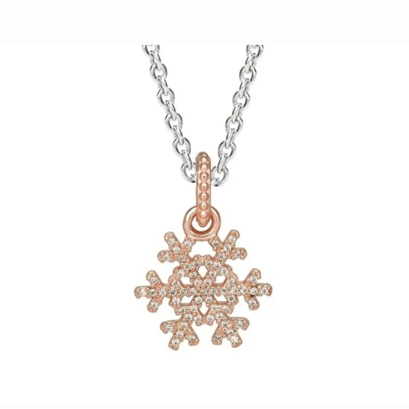 Pandora | Jewelry | Pandora Rose Gold Pave Sparkling Snowflake Charm ...